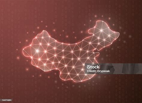 이진 코드 배경이 있는 중국 다각형 기호입니다 중국 지도 개념 디자인 그림입니다 국가 지도 낮은 폴리 기호 0명에 대한 스톡 벡터 아트 및 기타 이미지 Istock