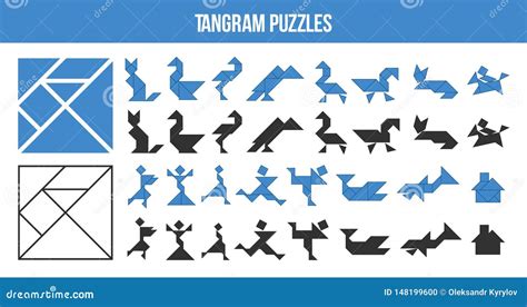 Whale Tangram Traditional Chinese Dissection Puzzle Seven Tiling