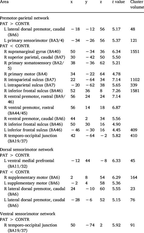 Differences Of Functional Connectivity In Sensorimotor Networks With
