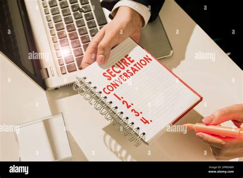 Sign Displaying Secure Conversation Concept Meaning Secured Encrypted Communication Between Web