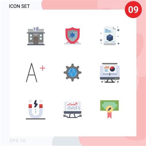 9 User Interface Flat Color Pack Of Modern Signs And Symbols Of Pie Computer Page Internet World