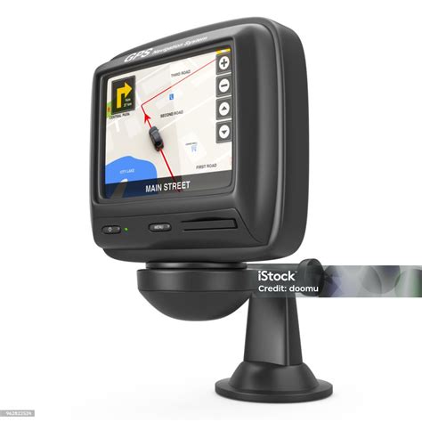 탐색 및 글로벌 포지셔닝 시스템 Gps 장치는 화면에 탐색 시 지도 함께 3 차원 렌더링 거리에 대한 스톡 사진 및 기타 이미지 거리 내비게이션 도로 Istock