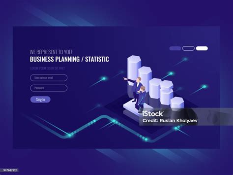 사업 계획 통계 그림 두 사업가 팀 리더 및 일반적인 노력 전자 상거래 성공 아이소메트릭 벡터 자외선 등측투영법에 대한 스톡 벡터 아트 및 기타 이미지 Istock