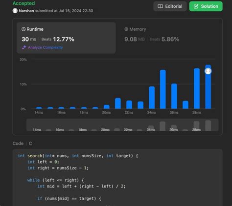 Day 2️⃣1️⃣ Of 100daysofcode And I Tackled The Binary Search Problem