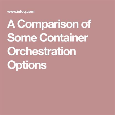 Container Orchestration Options Comparison