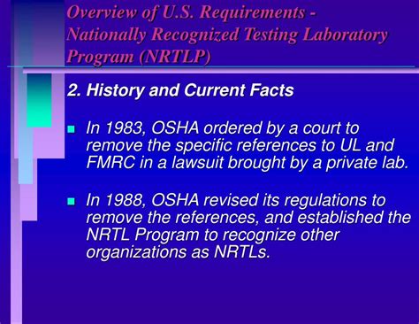 Ppt Workshop On Oshas Nationally Recognized Testing Laboratory Program Nrtlp Powerpoint