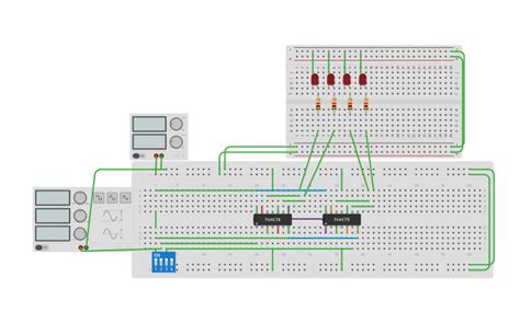 Circuit Design B219035 4bit Asynchronous Down Counter Tinkercad