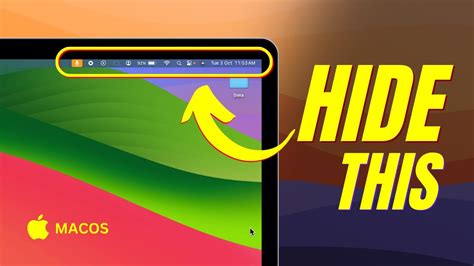 hide menu bar on mac youtube
