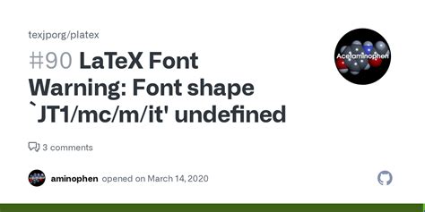 Latex Font Warning Font Shape `jt1mcmit Undefined · Issue 90 · Texjporgplatex · Github