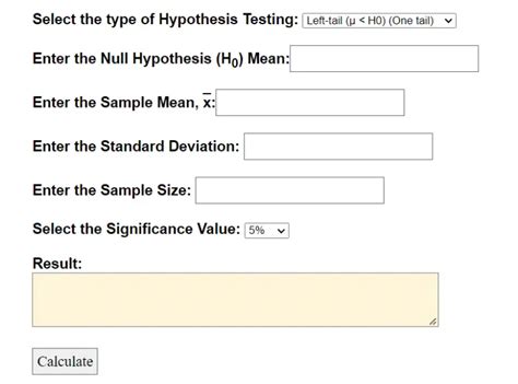3 Best Hypothesis Testing Calculator Jscalc Blog