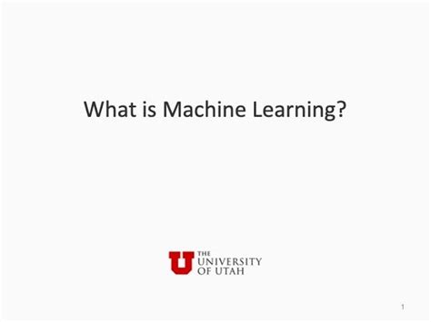 Free Video Introduction To Machine Learning Lecture 1 From Uofu Data Science Class Central