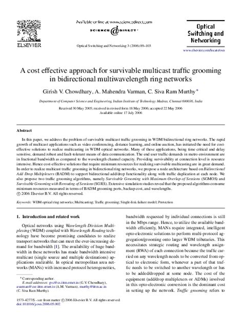 Pdf A Cost Effective Approach For Survivable Multicast Traffic Grooming In Bidirectional