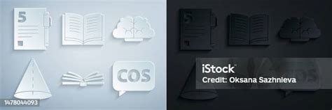 책 열기 인간의 두뇌 기하학적 도형 원뿔 수학 함수 코사인 테스트 또는 시험 시트 및 아이콘을 설정합니다 벡터 3차원 형태에 대한 스톡 벡터 아트 및 기타 이미지 Istock