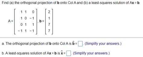 Solved Compute The Least Squares Error Associated With The Chegg Com