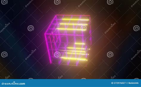 Wireframe Sci Fi Cube Stock Illustration Illustration Of Element