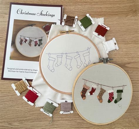 Christmas Stockings Christmas Crafts Hand Embroidery Kit Etsy Uk