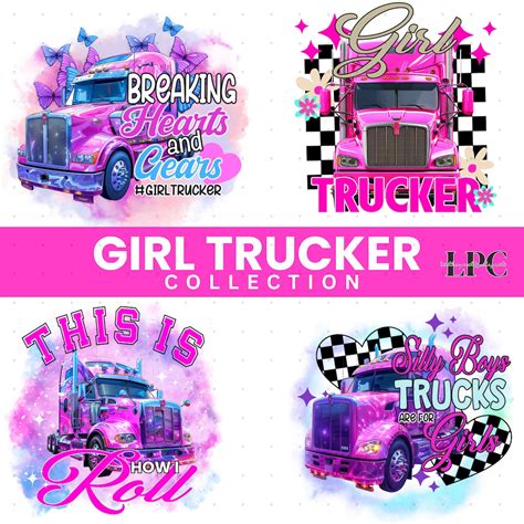 Girl Trucker Collection Trucker Girl Semi Trailer Truck Etsy