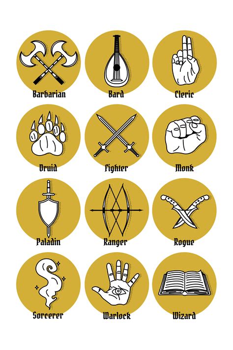 Dandd Class Icons I Designed Then Screen Printed Rdndart