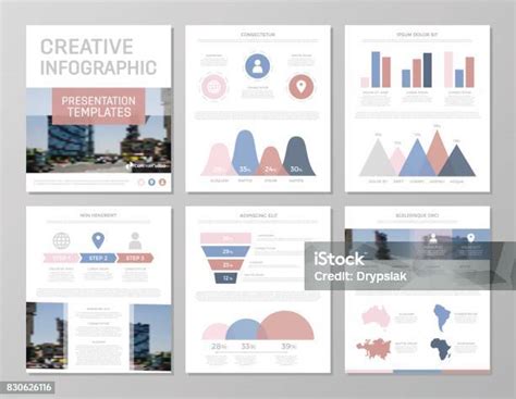 다목적 A4 프레 젠 테이 션 서식 파일에 대 한 레드 블루와 핑크 요소 집합이 그래프와 차트 슬라이드 전단지 기업 보고서 마케팅 광고 연례 보고서 책 표지 디자인 0명에