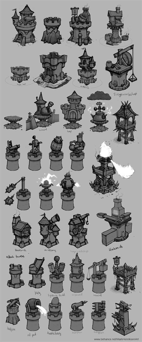 Tower Designs Concept Art On Behance Environment Props Environment Concept Art Environment