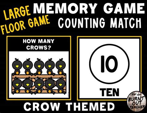 Fall Autumn Counting Crows Birds On Fence Large Memory Match Floor Game
