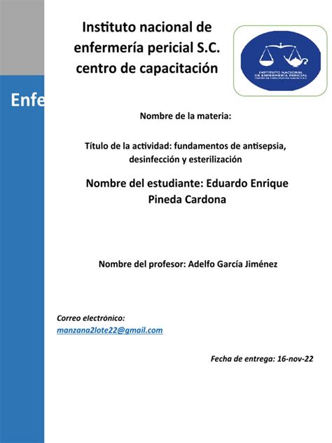 Fundamentos De Antisepsia Desinfeccion Y Esterilizacion Pdf