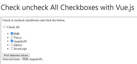 hướng dẫn all checkboxes và un checkbox trong vue js sonweb