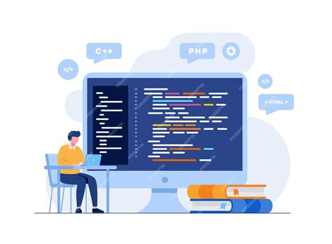 Premium Vector Web Design Man With A Laptop Ui Ux And Programmer With