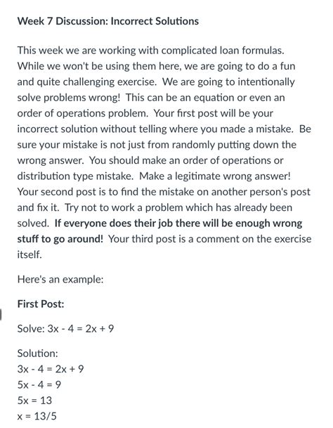 Solved Week Discussion Incorrect Solutions This Week We Chegg