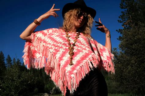 Crochet Poncho Hot Pink Fringe M Any Size