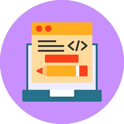 Edit Code Flat Circle Style Icon 54681104 Vector Art At Vecteezy