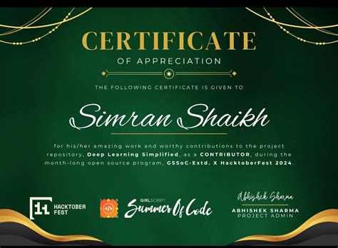 Simran Shaikh On Linkedin Girlscriptsummerofcode Gssoc2024 Opensourcejourney Hacktoberfest
