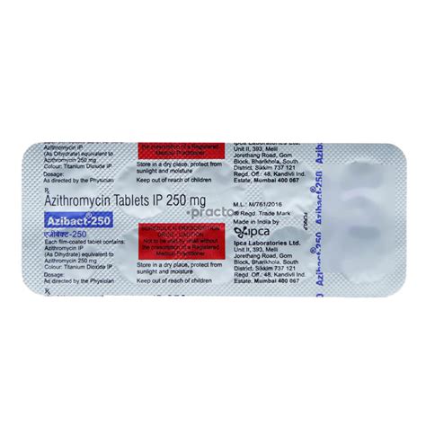 Azibact 250 Mg Tablet Uses Dosage Side Effects Price Composition Practo