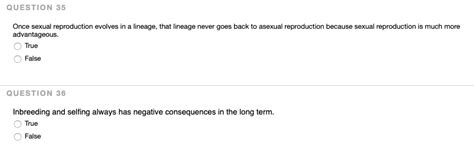 Solved Question 35 Once Sexual Reproduction Evolves In A