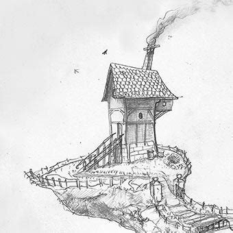 How To Draw A Floating Island All Done With Mechanical Pencil And A Blend