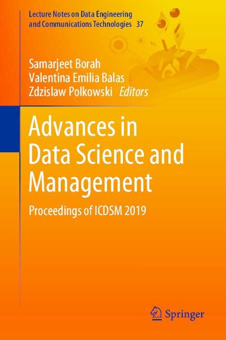 Pdf Advances In Data Science And Management Lecture Notes On Data