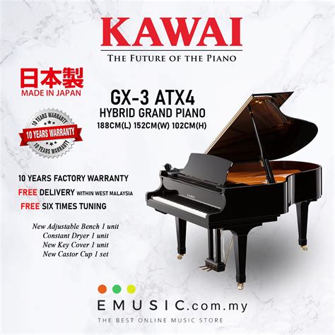 Kawai Gx 3 Atx4 Made In Japan Ebony Polish Hybrid Grand Piano Gx 3
