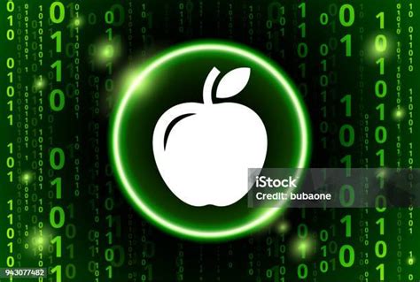 apple binary code vector pattern background stock illustration