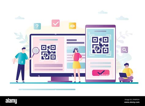 Qr Code Scanning Concept Group Of People Scan Code Using Smartphone