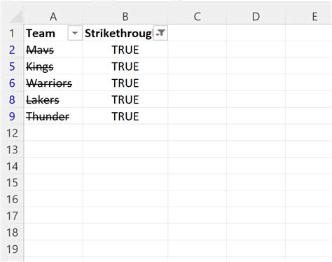How To Filter By Strikethrough In Excel With Example
