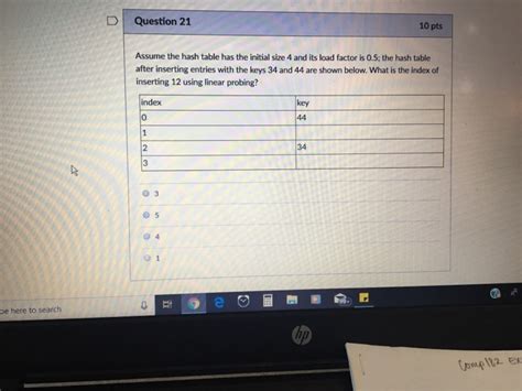 solved dquestion 21 10 pts assume the hash table has the