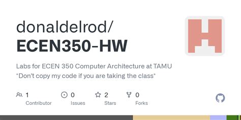 Github Donaldelrodecen350 Hw Labs For Ecen 350 Computer