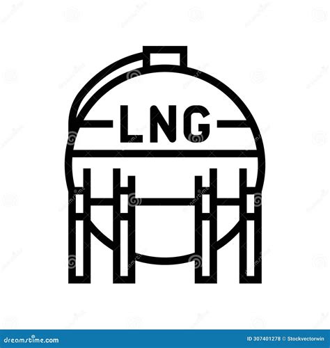 Liquefied Natural Gas Lng Line Icon Vector Illustration Stock Vector