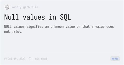 null values in sql