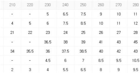 나라별 신발 사이즈 한국은 Mm 미국은 Inch 일본은 Cm 다르네