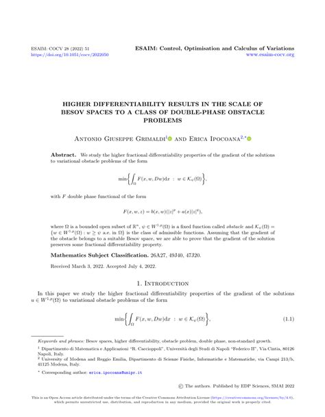 Pdf Higher Differentiability Results In The Scale Of Besov Spaces To A Class Of Double Phase