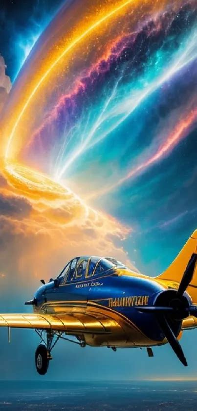 Vibrant Sky Airplane Wallpaper Free Download