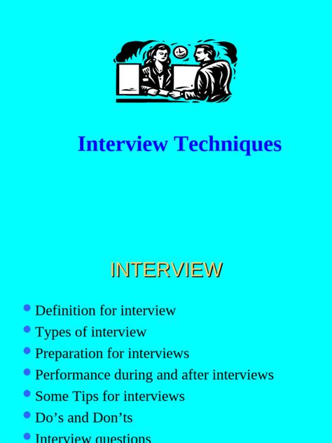Interview Techniques Pdf