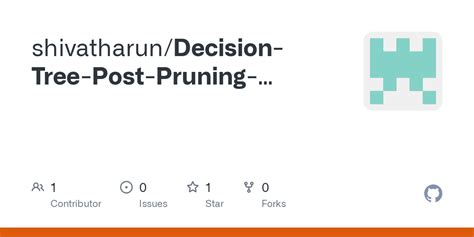 Github Shivatharundecision Tree Post Pruning Technique