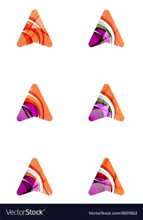 Set Of Abstract Directional Arrow Icons Business Vector Image